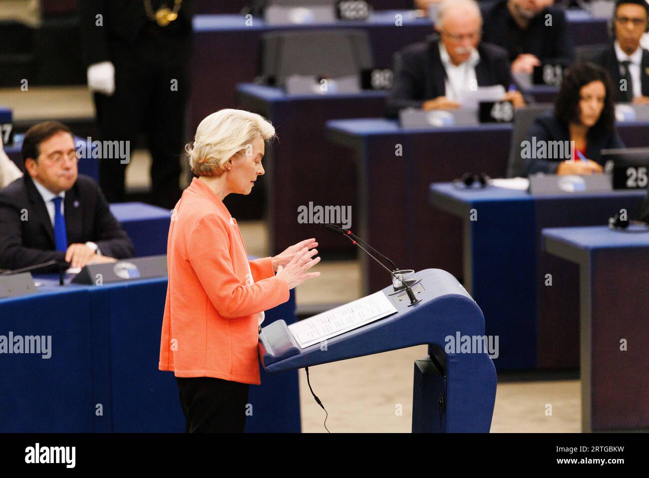 13 September 2023, France, Straßburg: Ursula von der Leyen (CDU, EPP ...