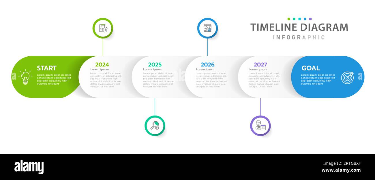 Infographic template for business. 6 Steps Modern Timeline diagram with ...