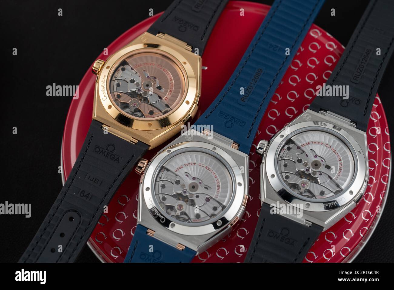 Omega Constellation models side by side Stock Photo - Alamy