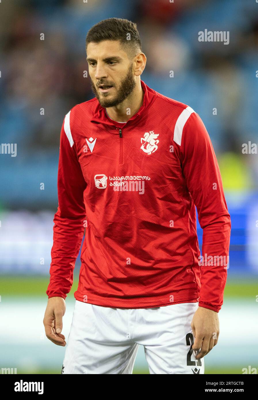 Oslo, Norway. 12th Sep, 2023. Lasha Dvali (21) of Georgia is warming up ...