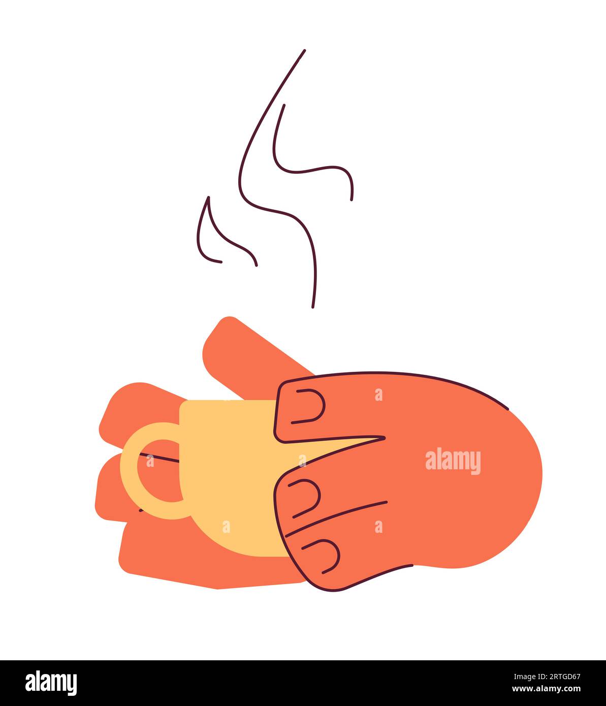 Holding Coffee Cup Cartoon Character Hands Illustration Stock Vector Image And Art Alamy
