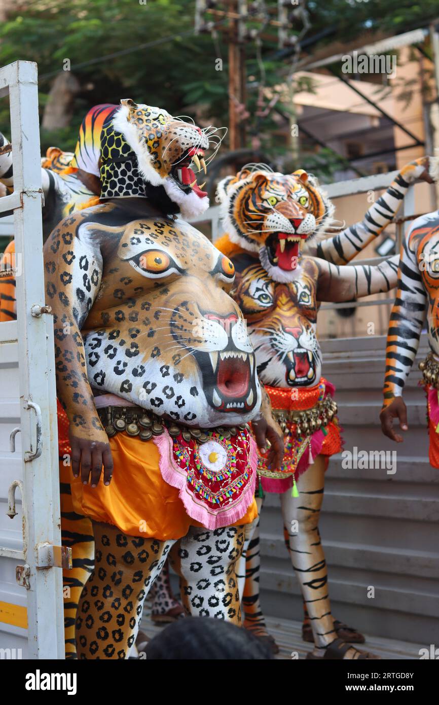 kerala festival -pulikali (tiger dance Stock Photo - Alamy