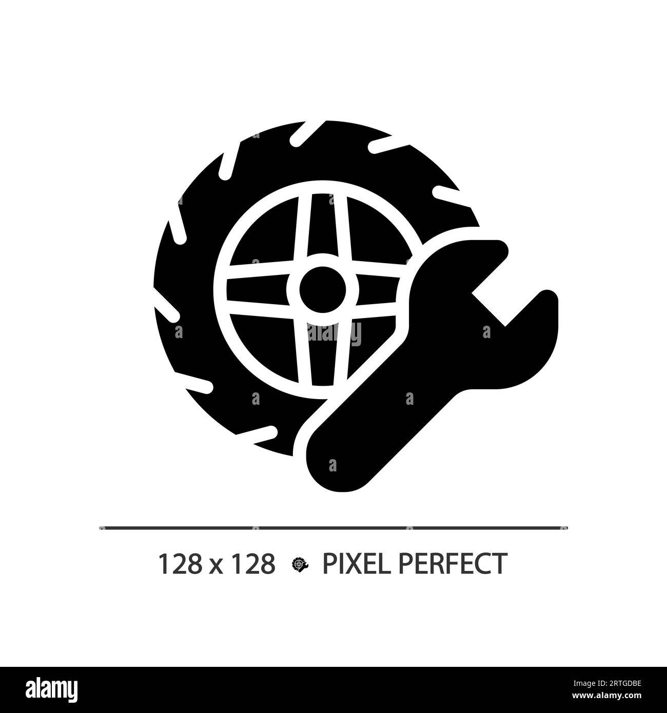 2D glyph style wheel repair icon Stock Vector Image & Art - Alamy