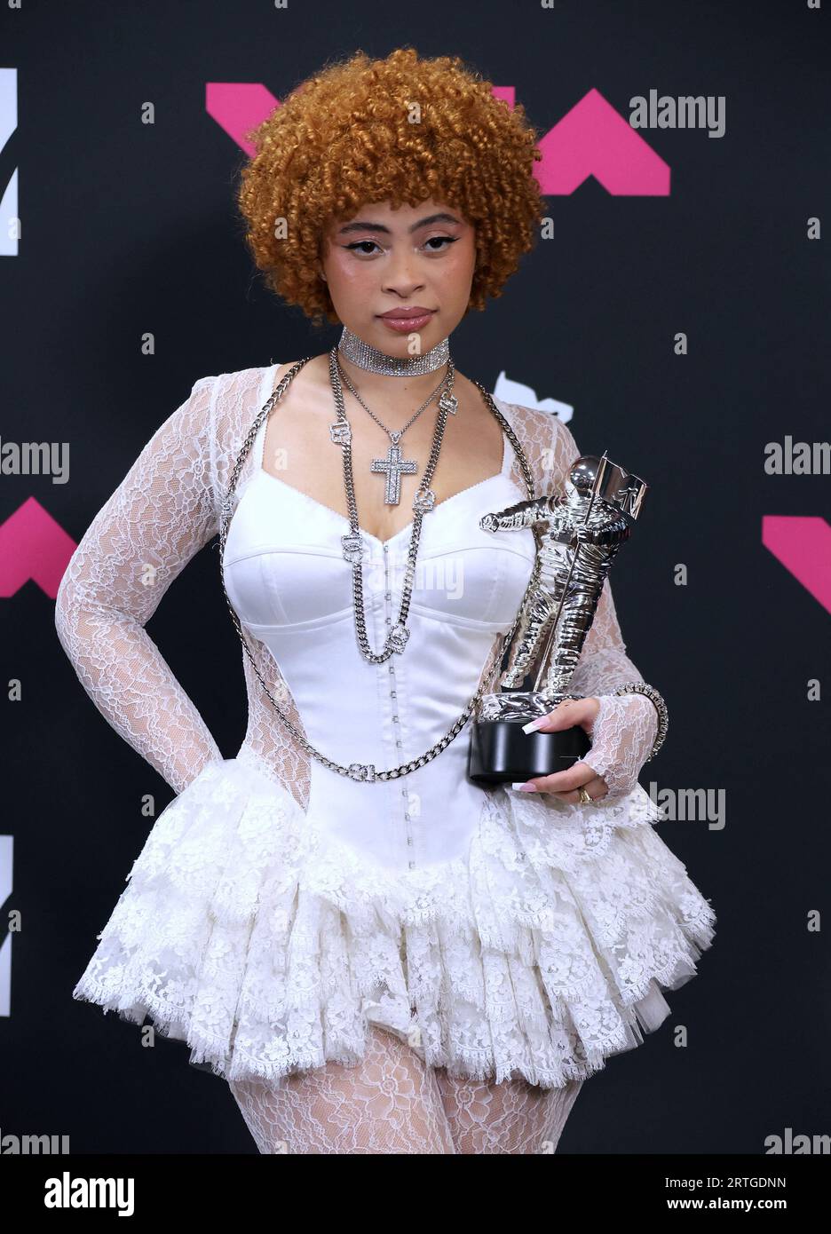 Newark, NJ on September 12, 2023 Ice Spice attends the Press Room with ...