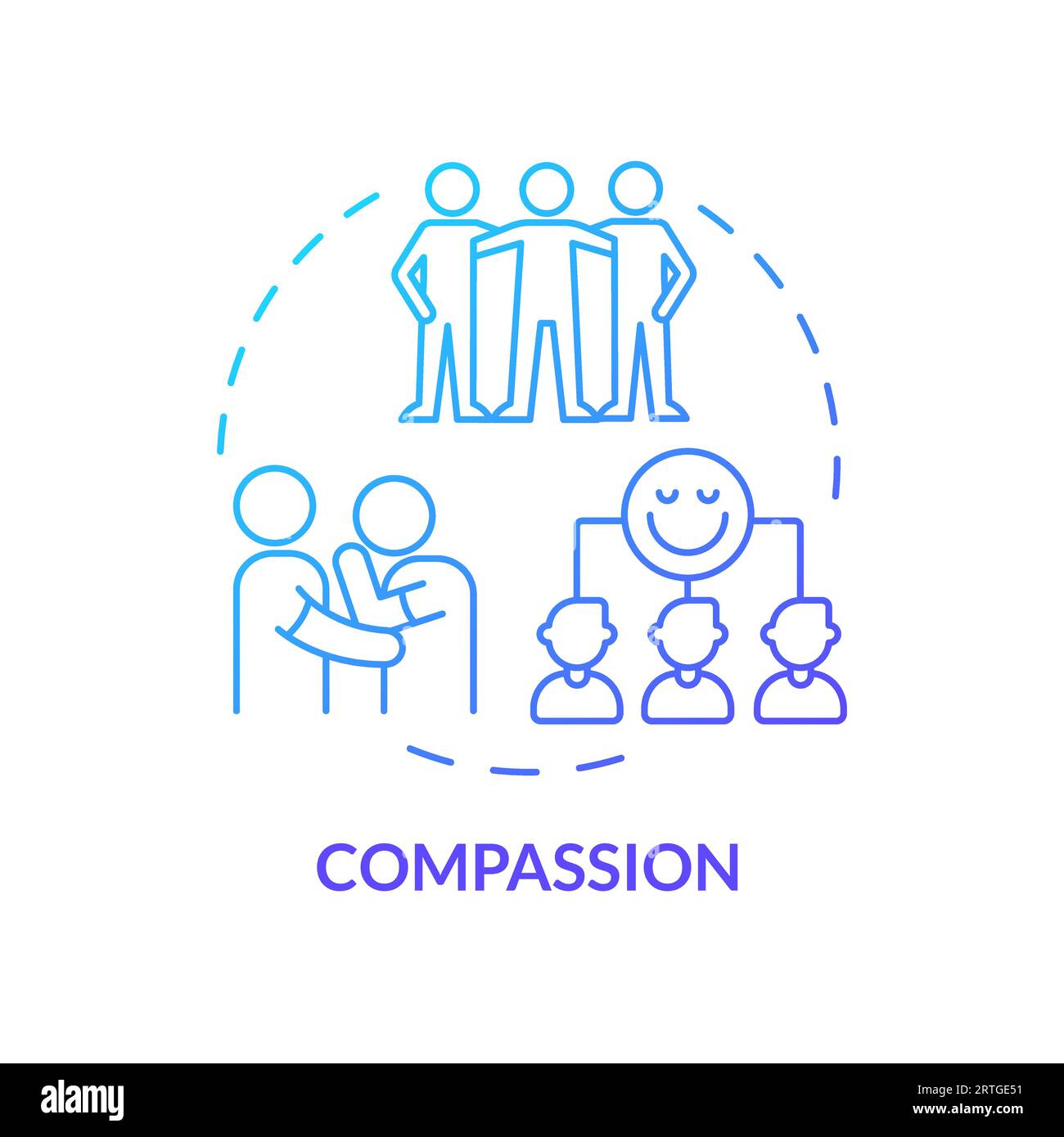 2D gradient thin line icon compassion concept Stock Vector Image & Art - Alamy