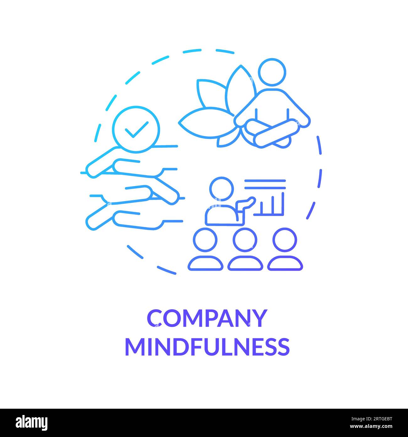 2D gradient thin line icon company mindfulness concept Stock Vector ...