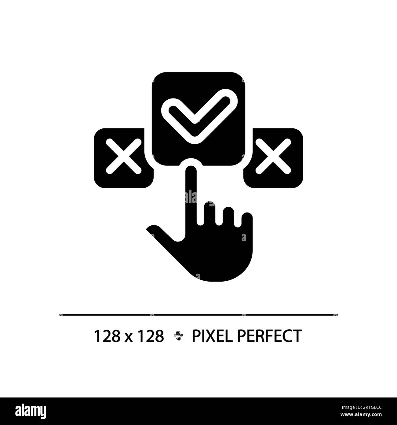 2D glyph style black clicking on check mark icon Stock Vector Image ...