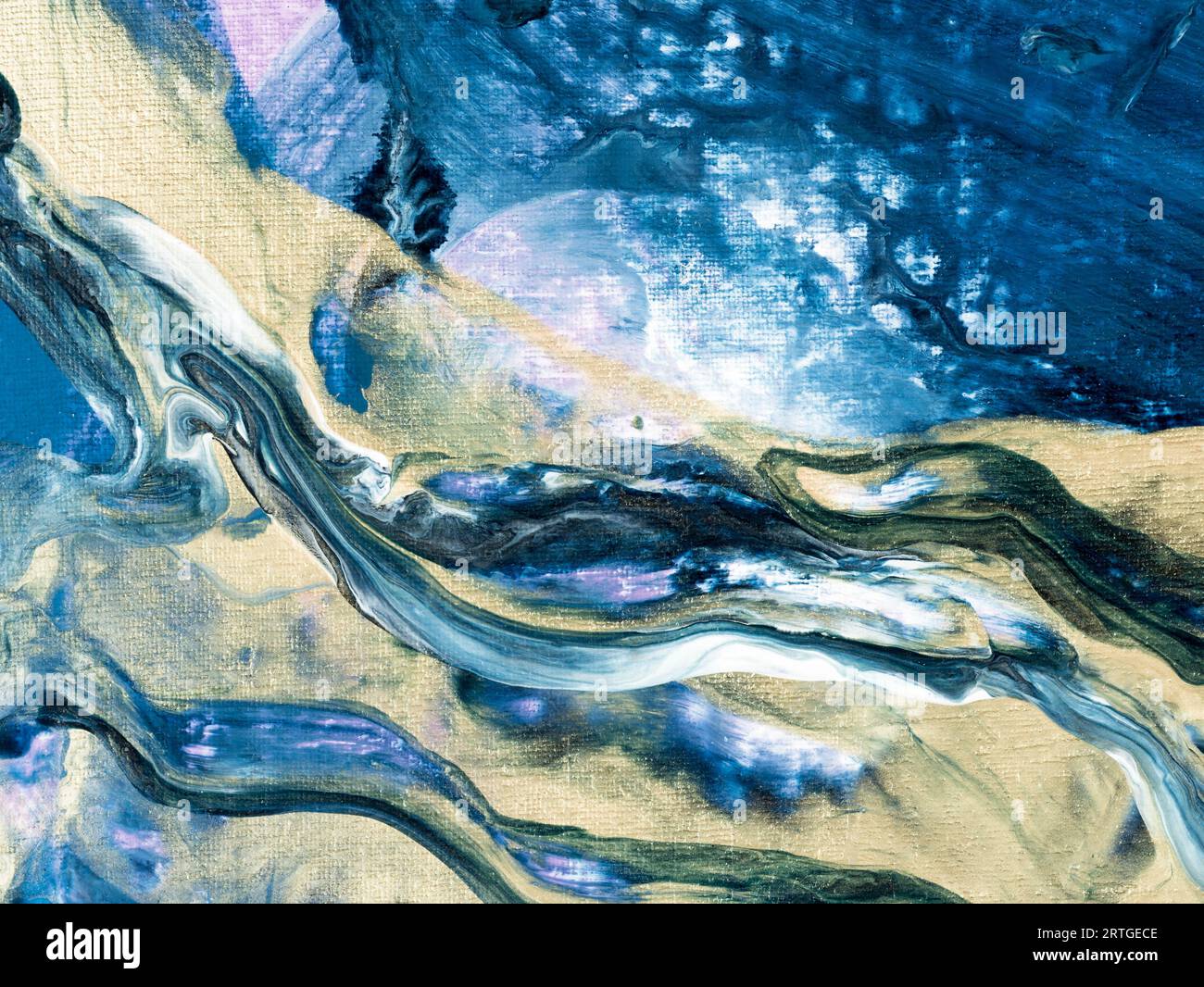 Abstract ocean landscape. Original painting. Hand drawn, impressionism ...