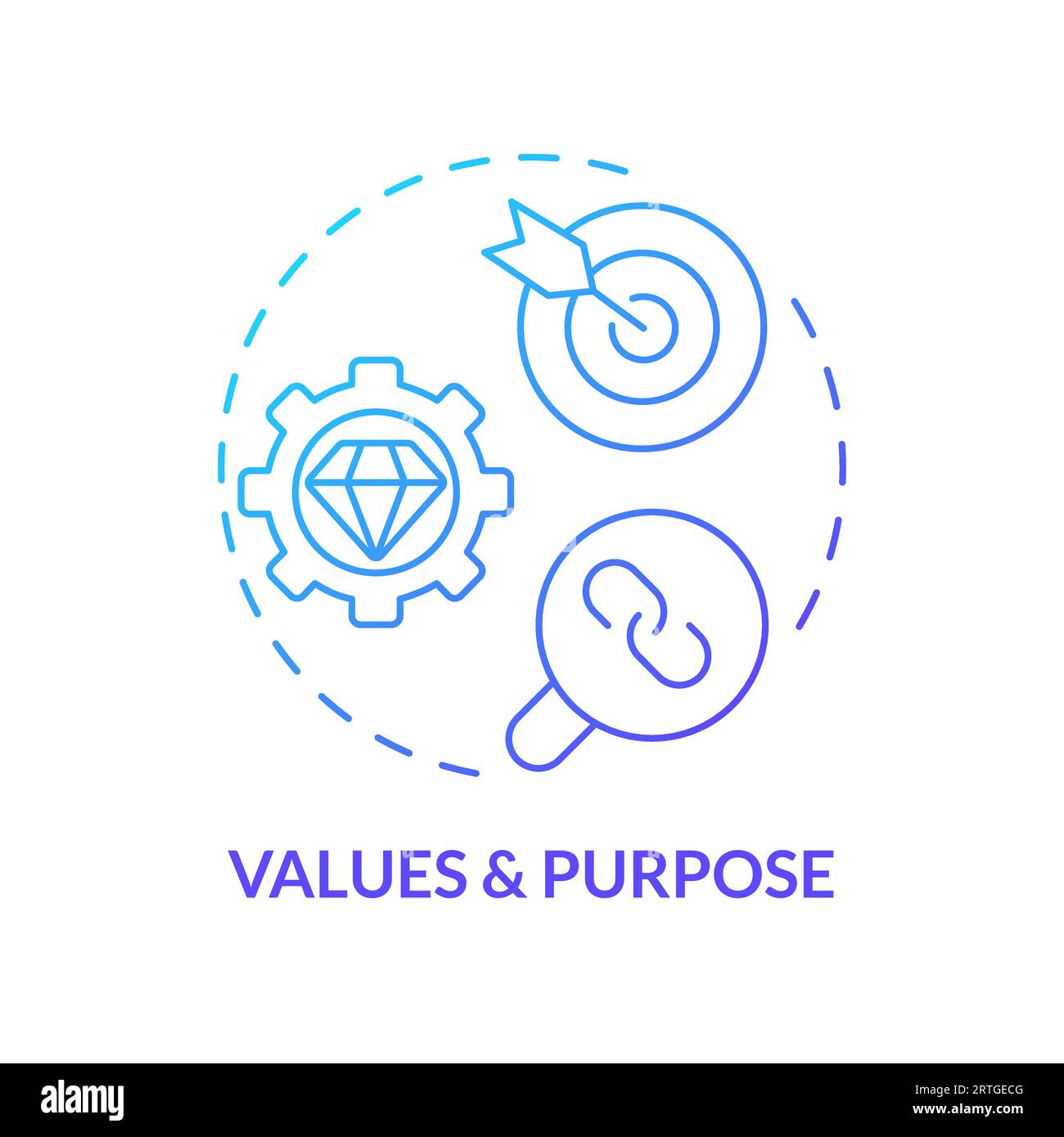 2D gradient thin line icon values and purpose concept Stock Vector Image & Art - Alamy