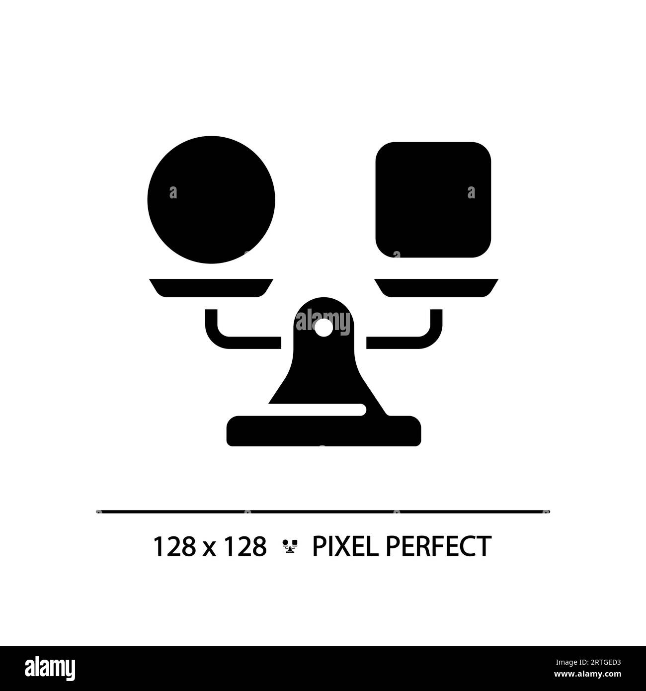 2D glyph style black shapes on weight scale icon Stock Vector Image ...