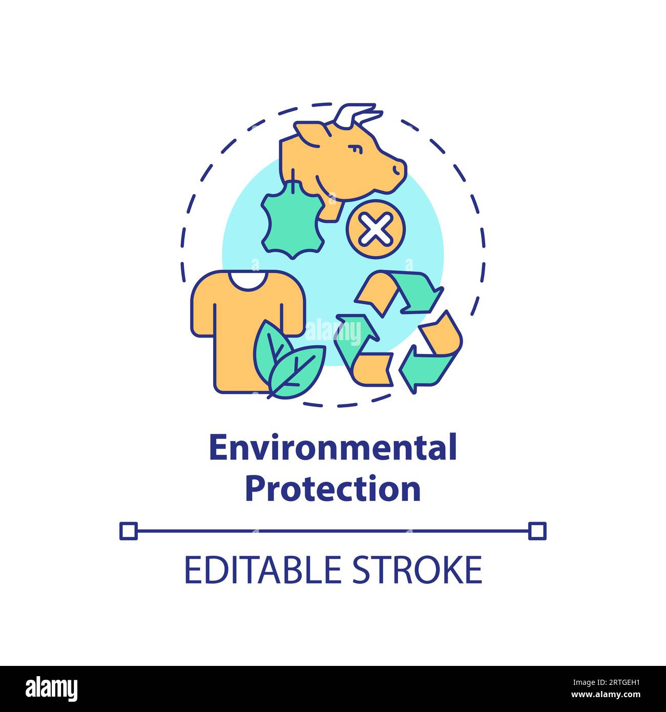 2D customizable line icon environmental protection concept Stock Vector ...