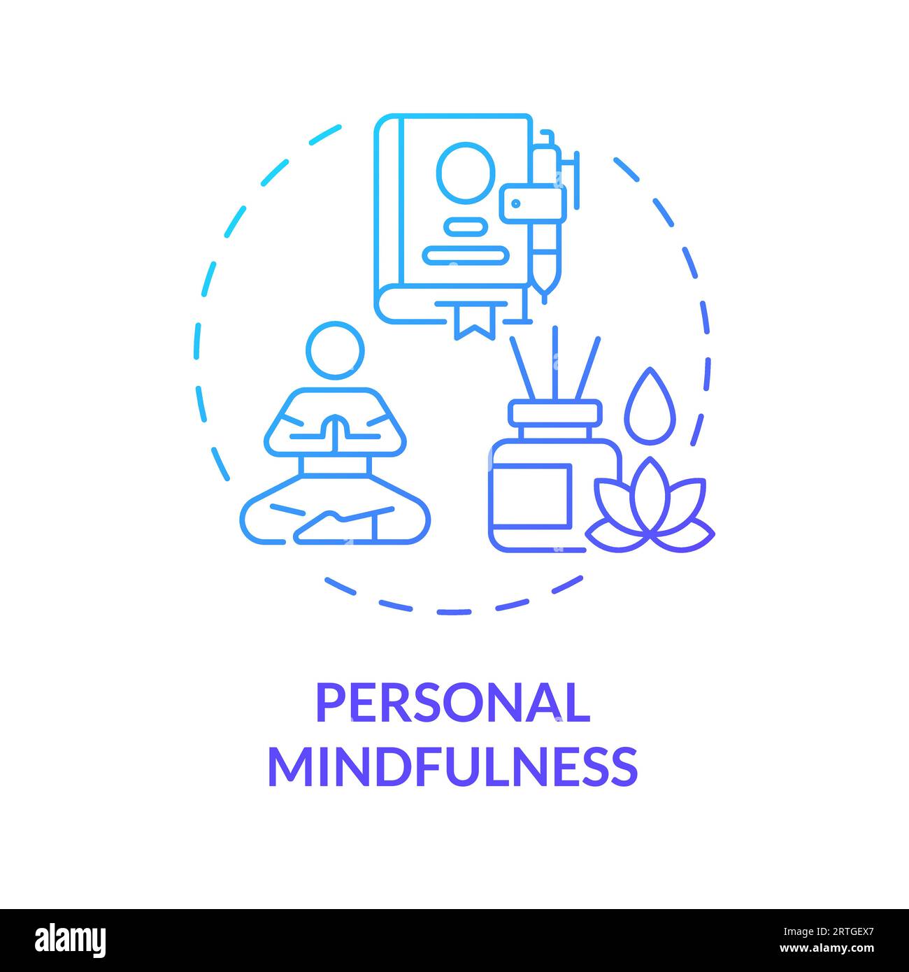 2D gradient thin line icon personal mindfulness concept Stock Vector ...