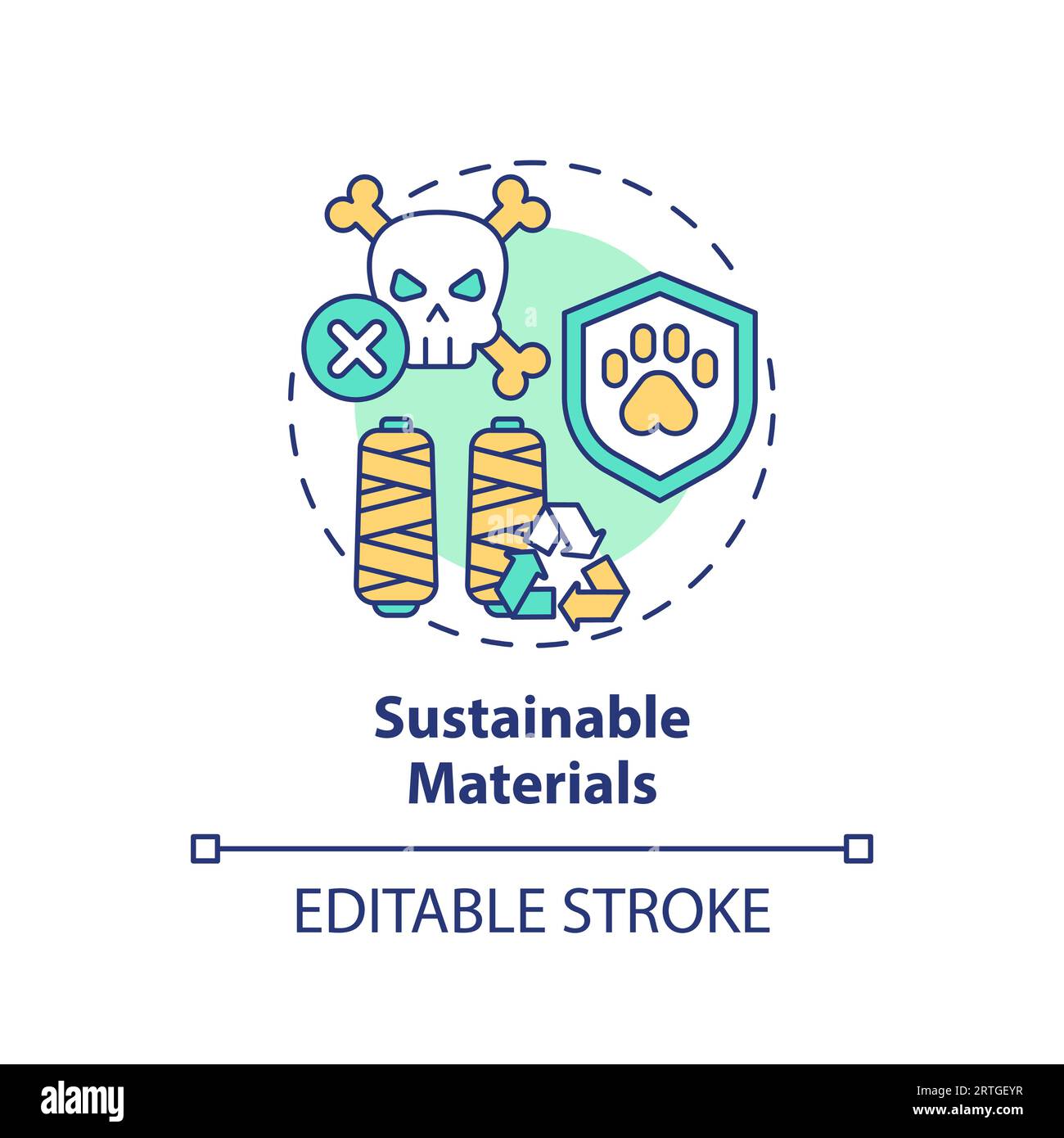 2d Customizable Thin Line Icon Sustainable Materials Concept Stock