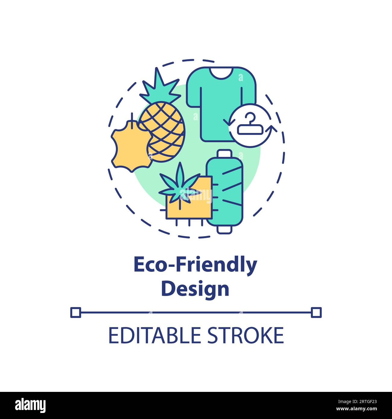 2D customizable thin line icon eco friendly design concept Stock Vector ...