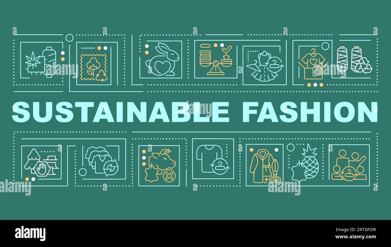 2D sustainable fashion text with thin line icons Stock Vector Image ...