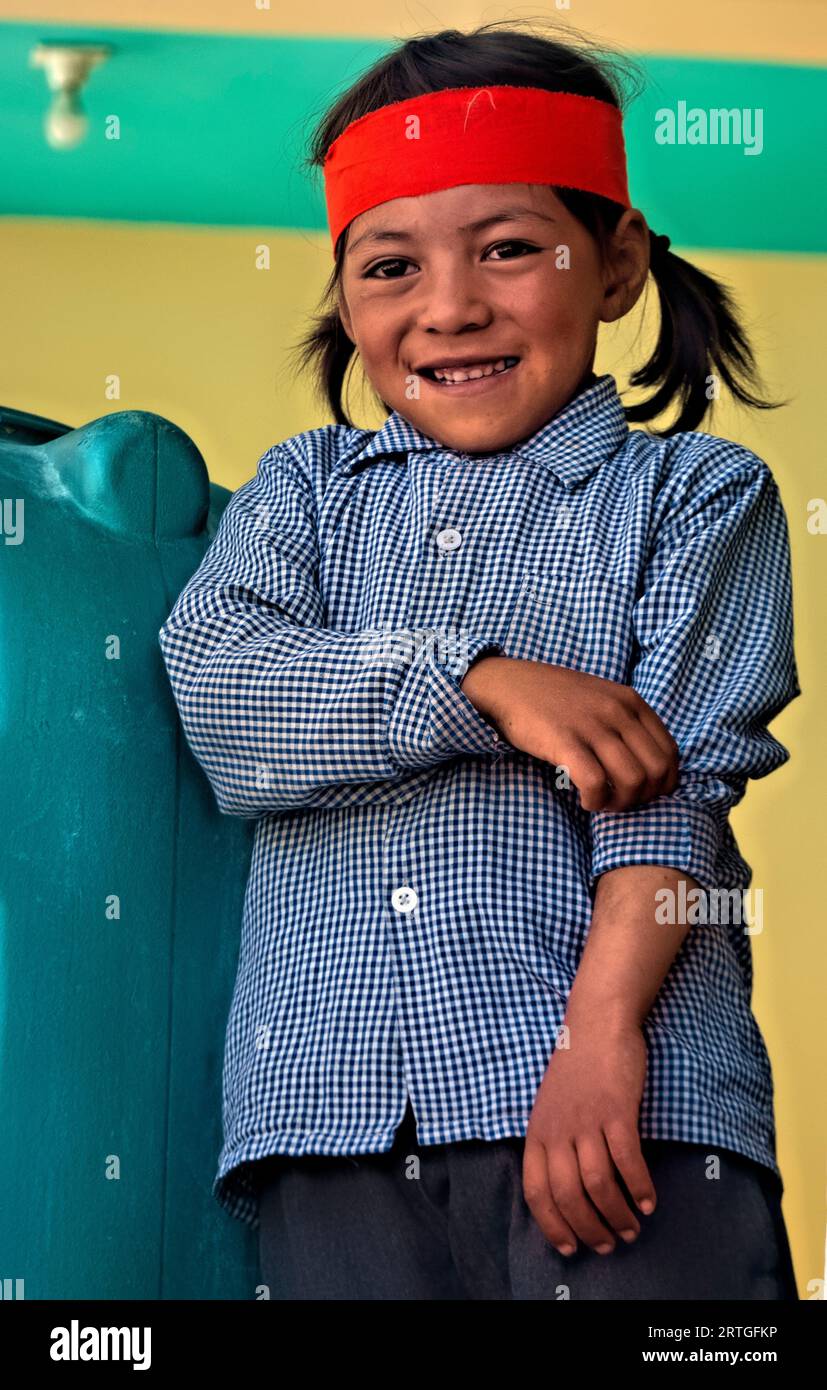 Ladakhi girl at a high lama teaching, Lingshed, Ladakh, India Stock ...