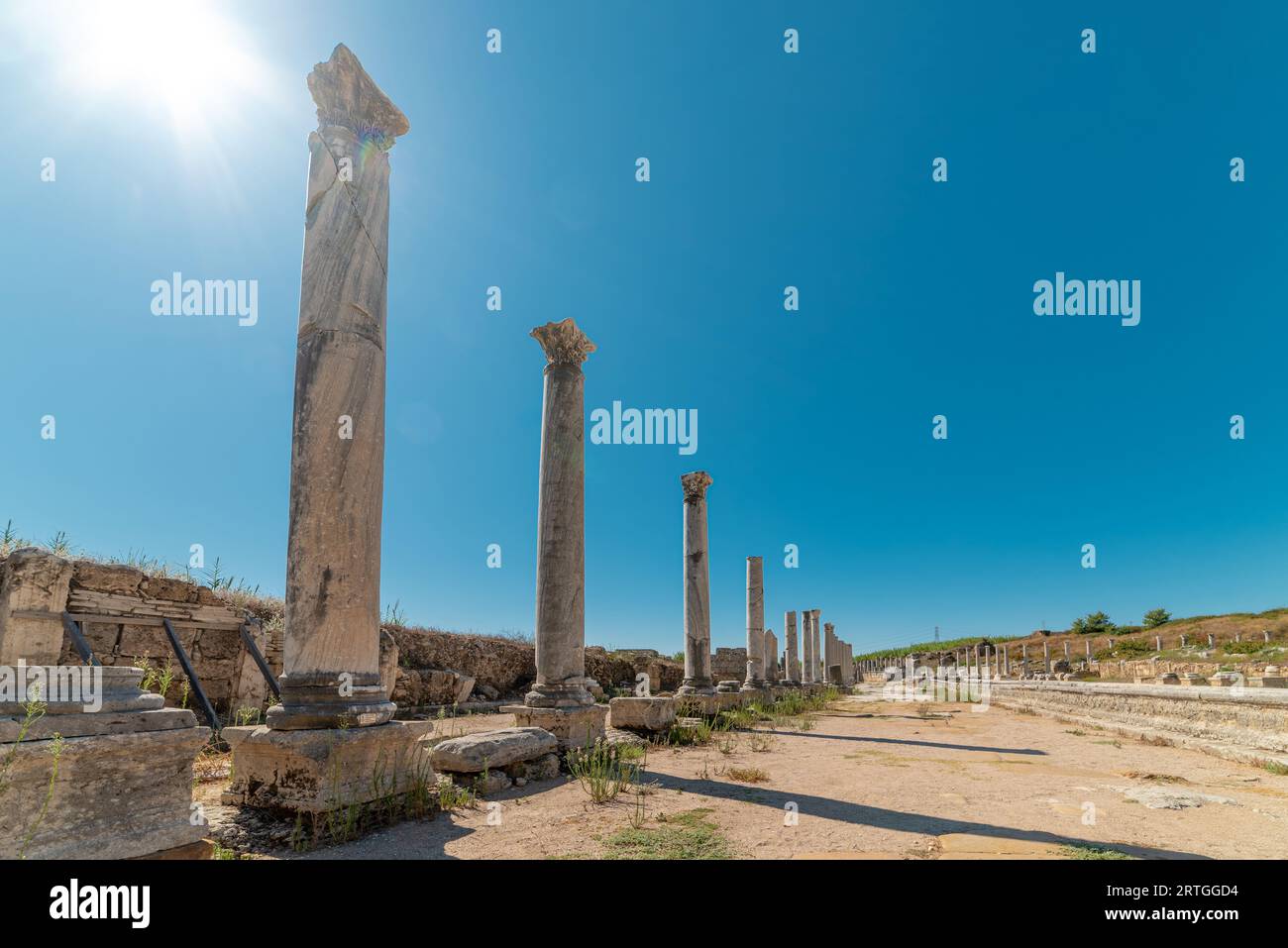 Ancient city of Perge in Antalya, Turkey. Historical ruins in the ...