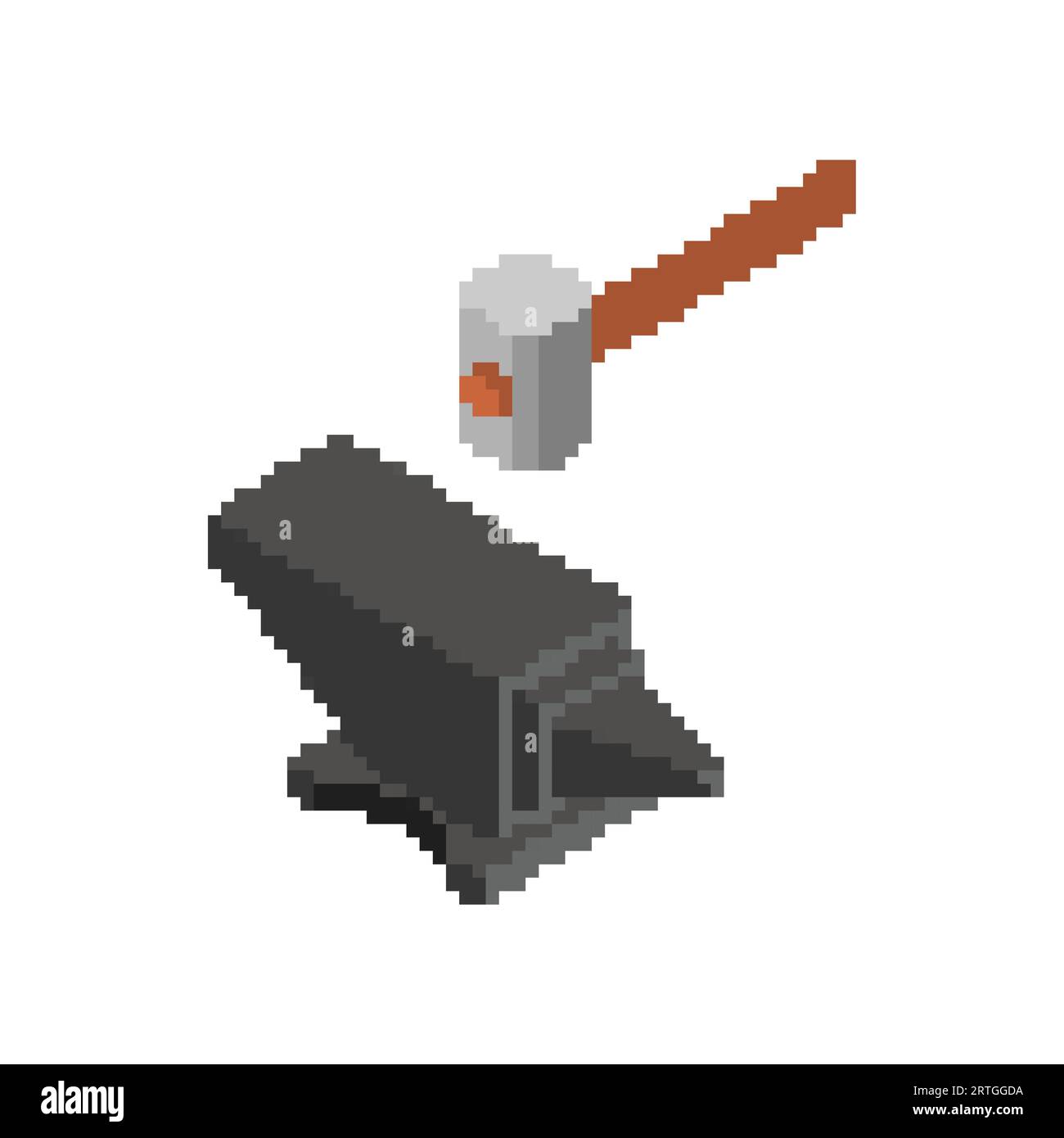Anvil pixel art. 8 bit Blacksmith tool. pixelated Vector illustration Stock Vector Image & Art ...
