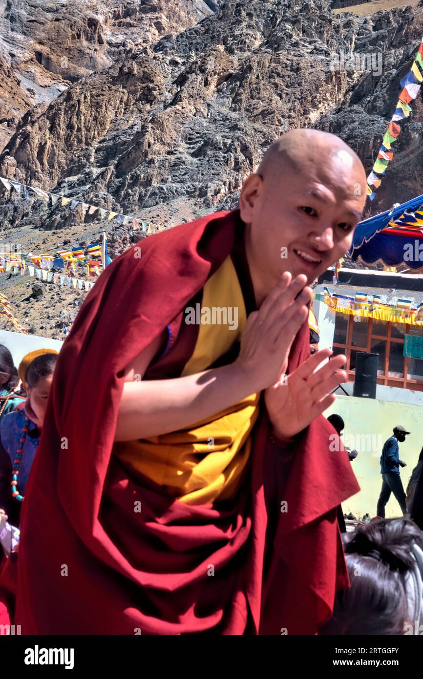 Rinpoche Kyabje Kundeling Tatsak arriving to give a teaching, Lingshed ...