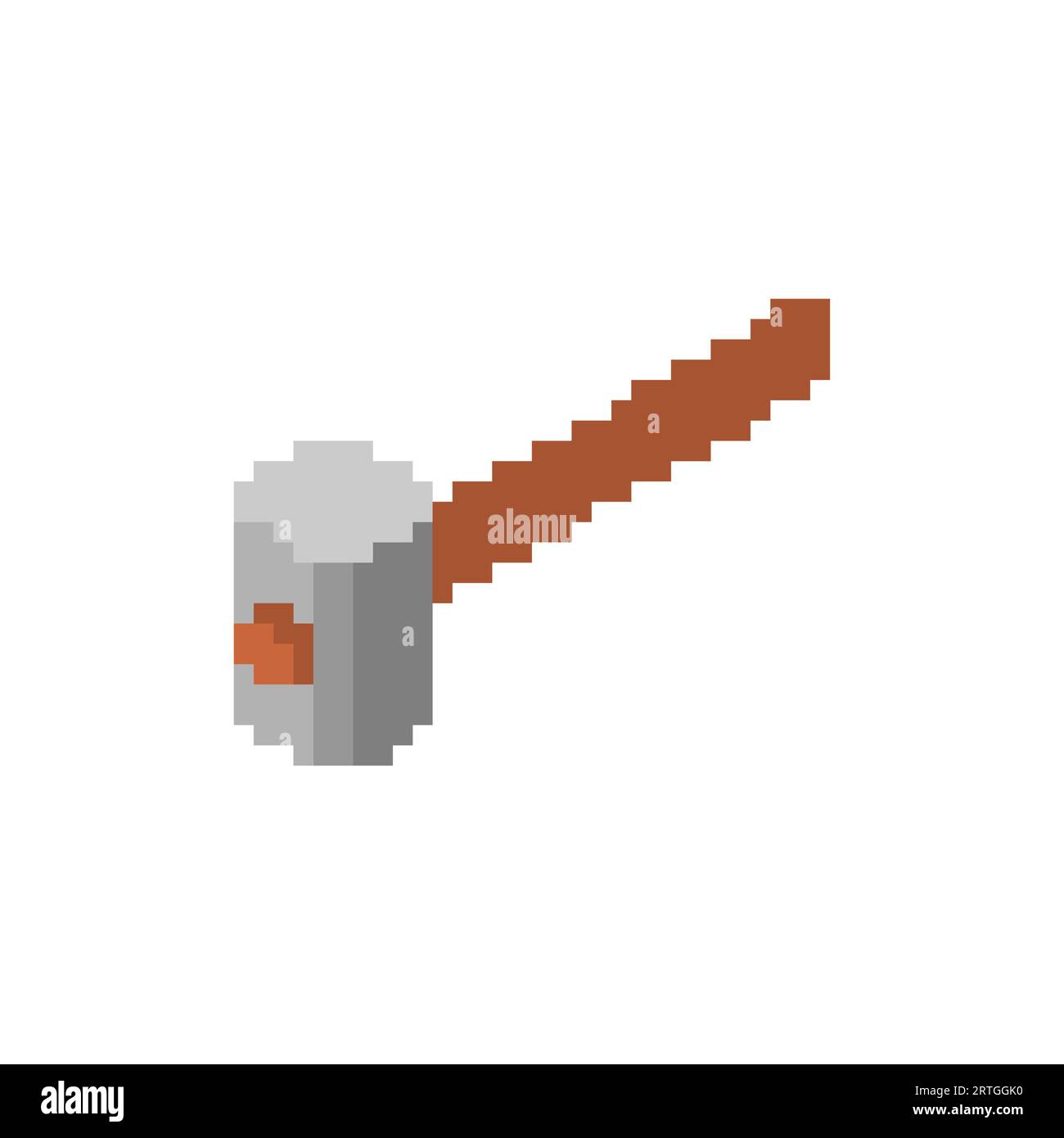 Hammer pixel art isolated. 8 bit sledgehammer. pixelated Blacksmith tool Vector illustration ...