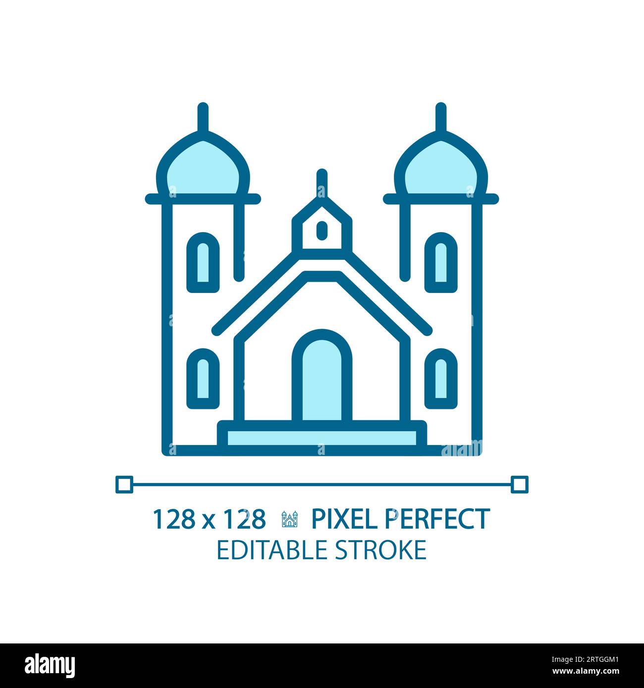 2D editable thin line religious building icon Stock Vector Image & Art ...