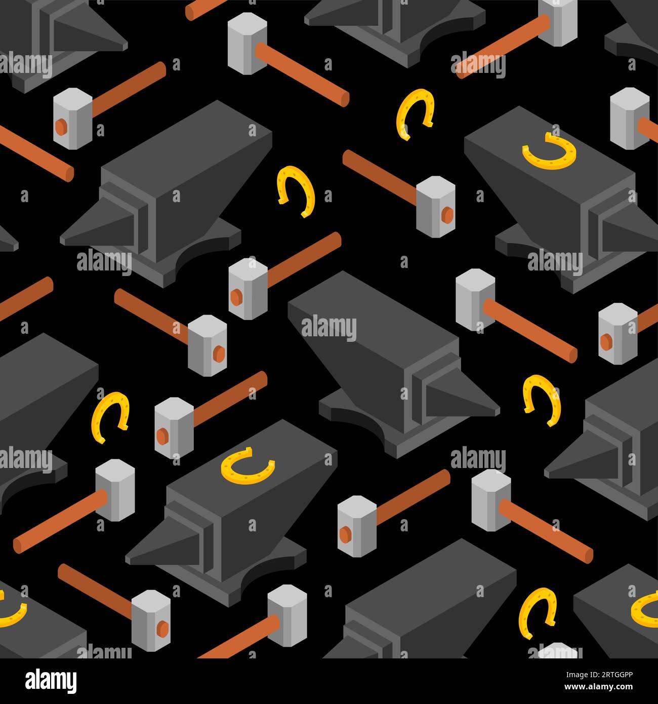 Hammer and Anvil pattern seamless. Blacksmith tool background Stock Vector Image & Art - Alamy