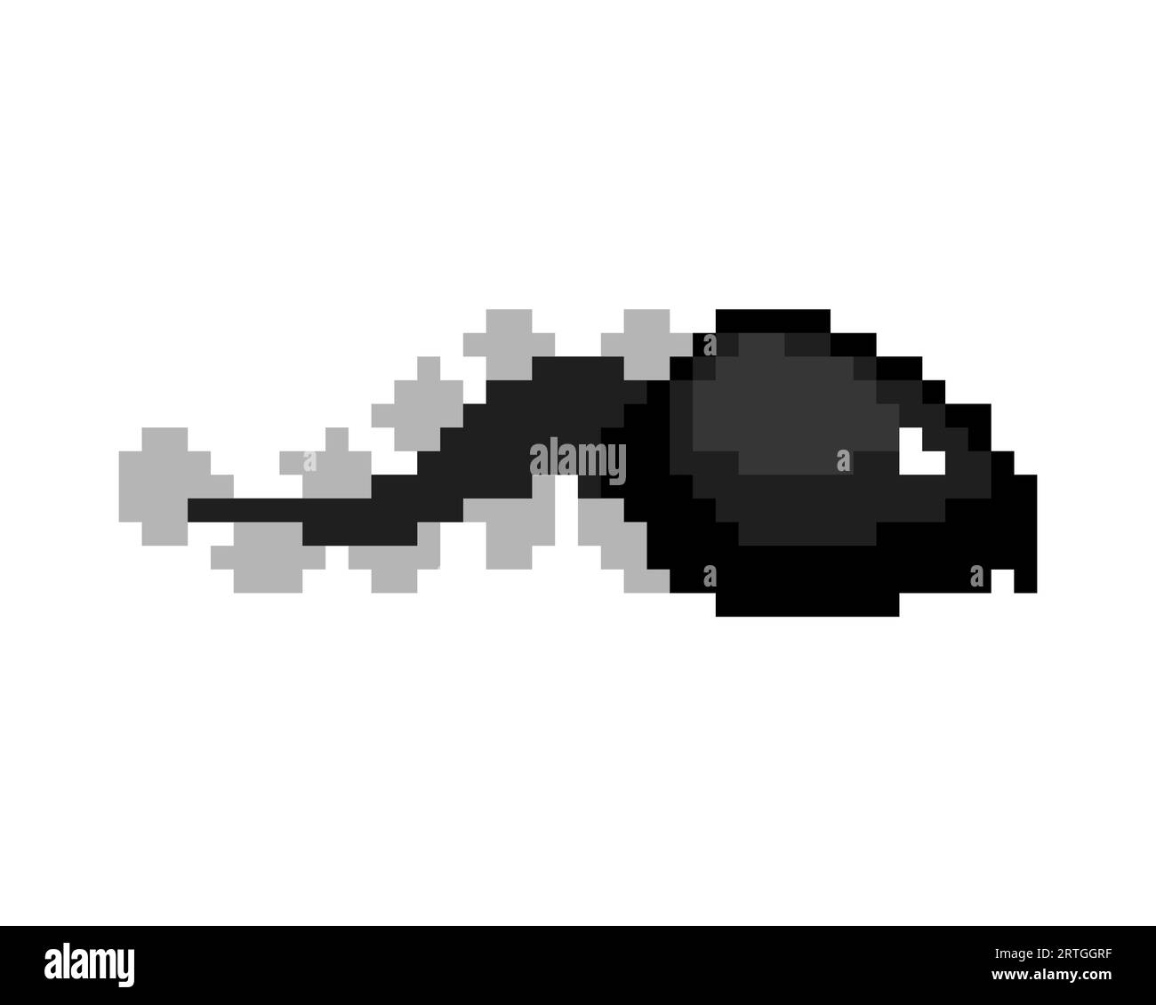 Tadpole pixel art. 8 bit Frog larva. pixelated Vector illustration ...