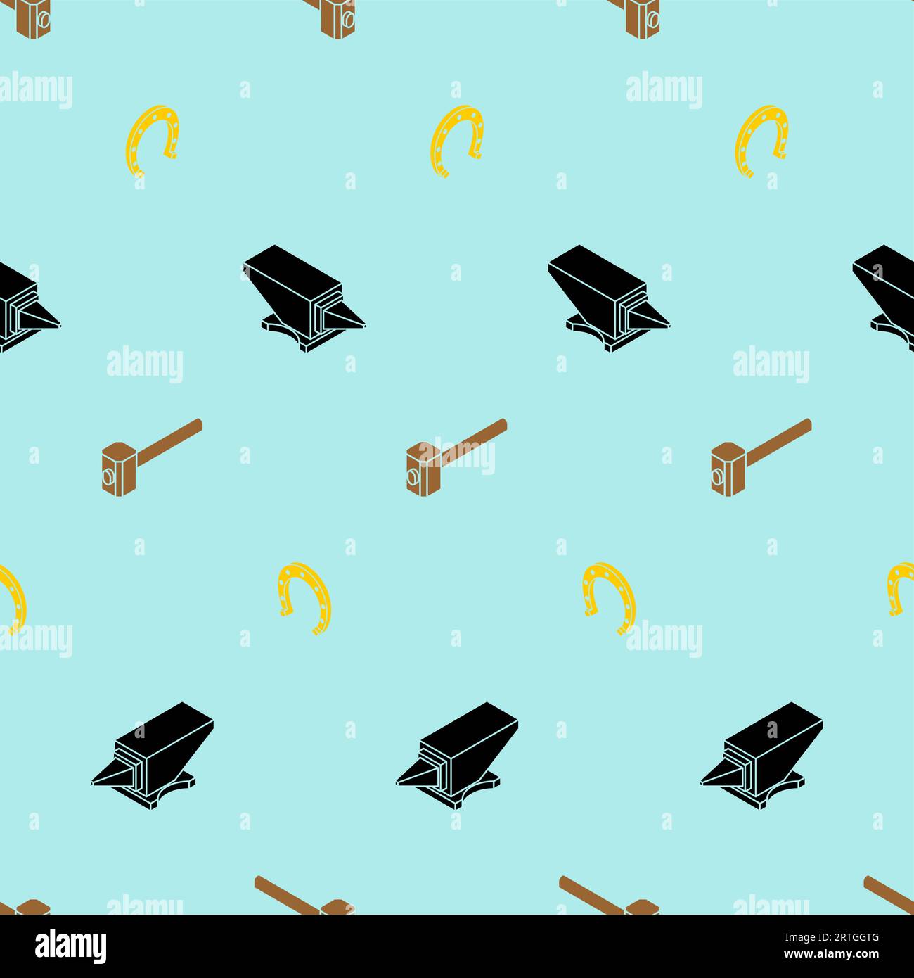 Hammer and Anvil pattern seamless. Blacksmith tool background Stock Vector Image & Art - Alamy