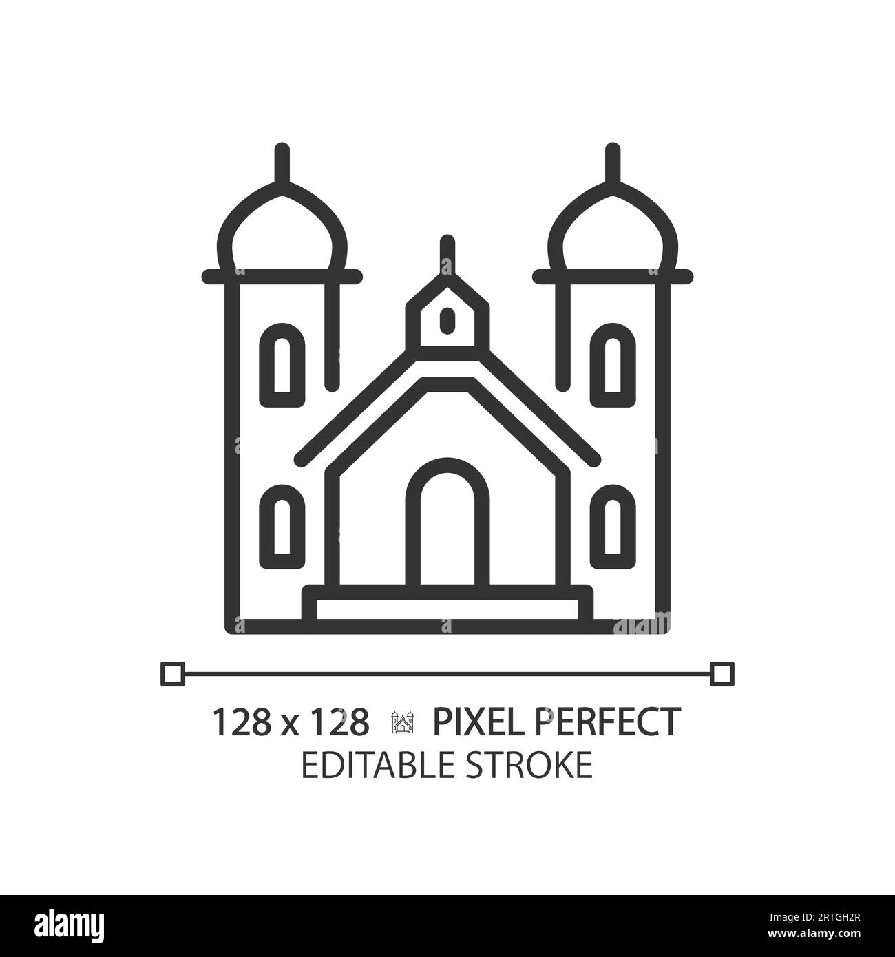 2D editable thin line religious building icon Stock Vector Image & Art ...