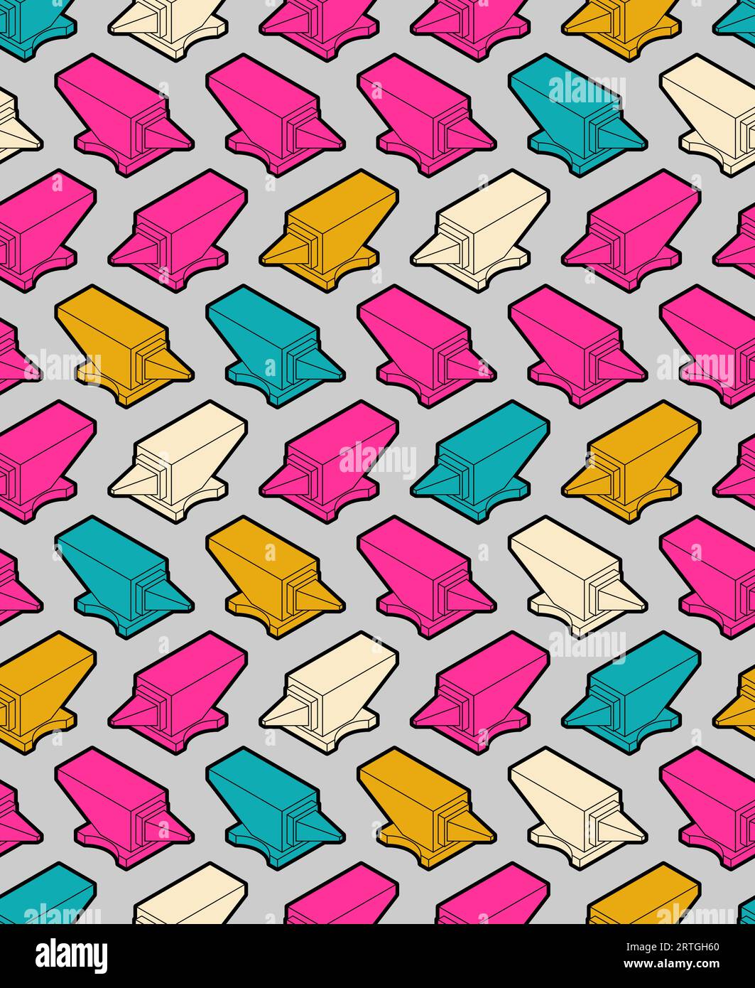 Anvil pattern seamless. Blacksmith tool background. Vector texture ...
