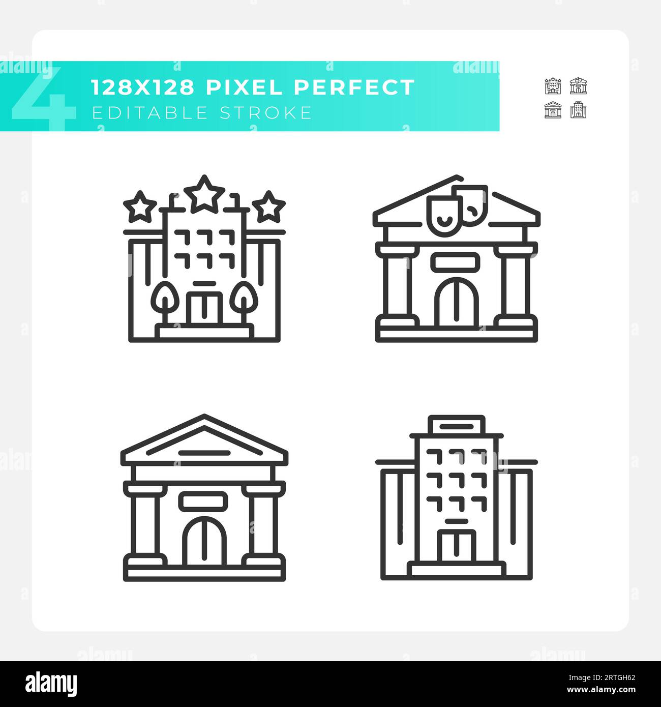 Editable black building icons set Stock Vector Image & Art - Alamy