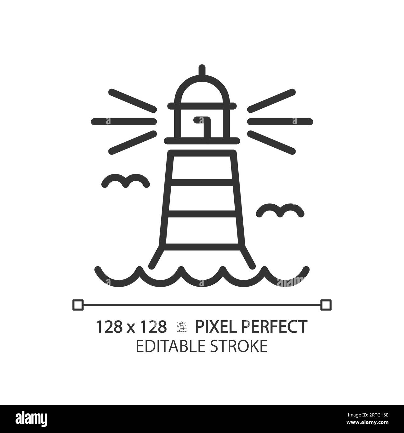 2D editable thin line lighthouse icon Stock Vector Image & Art - Alamy