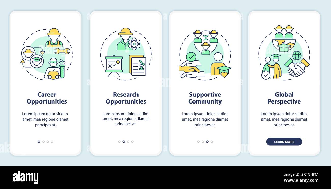 Agricultural university benefits onboarding mobile app screen Stock ... Agricultural university benefits onboarding mobile app screen Stock ...