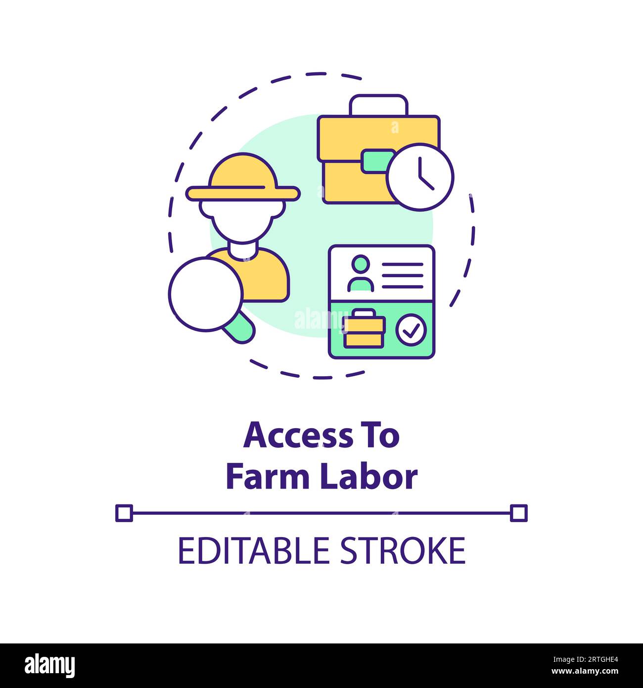 Access to farm labor multi color concept icon Stock Vector Image & Art ...