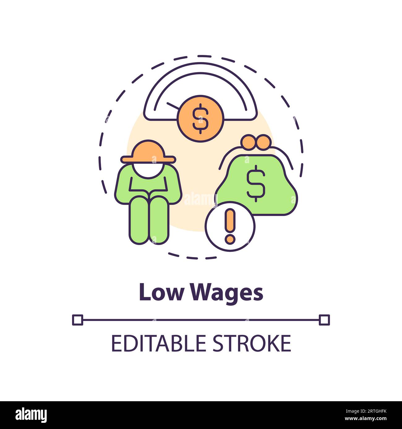 Low wages multi color concept icon Stock Vector Image & Art - Alamy