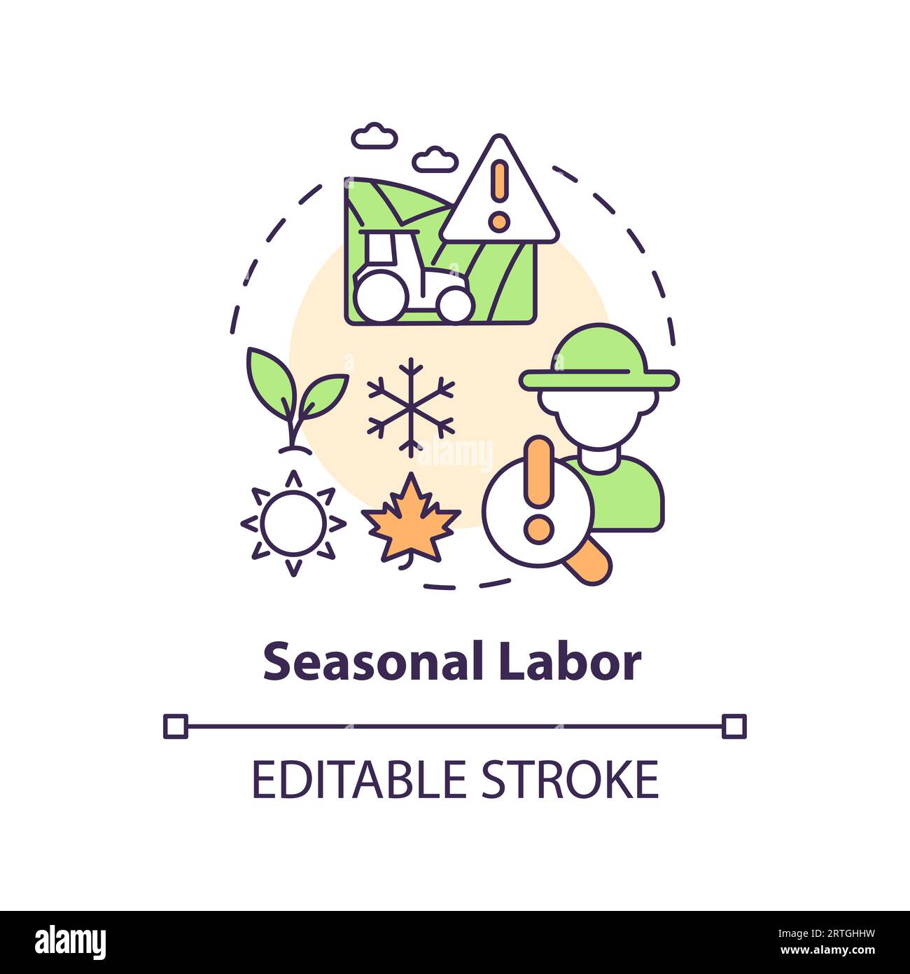 Seasonal labor multi color concept icon Stock Vector Image & Art - Alamy