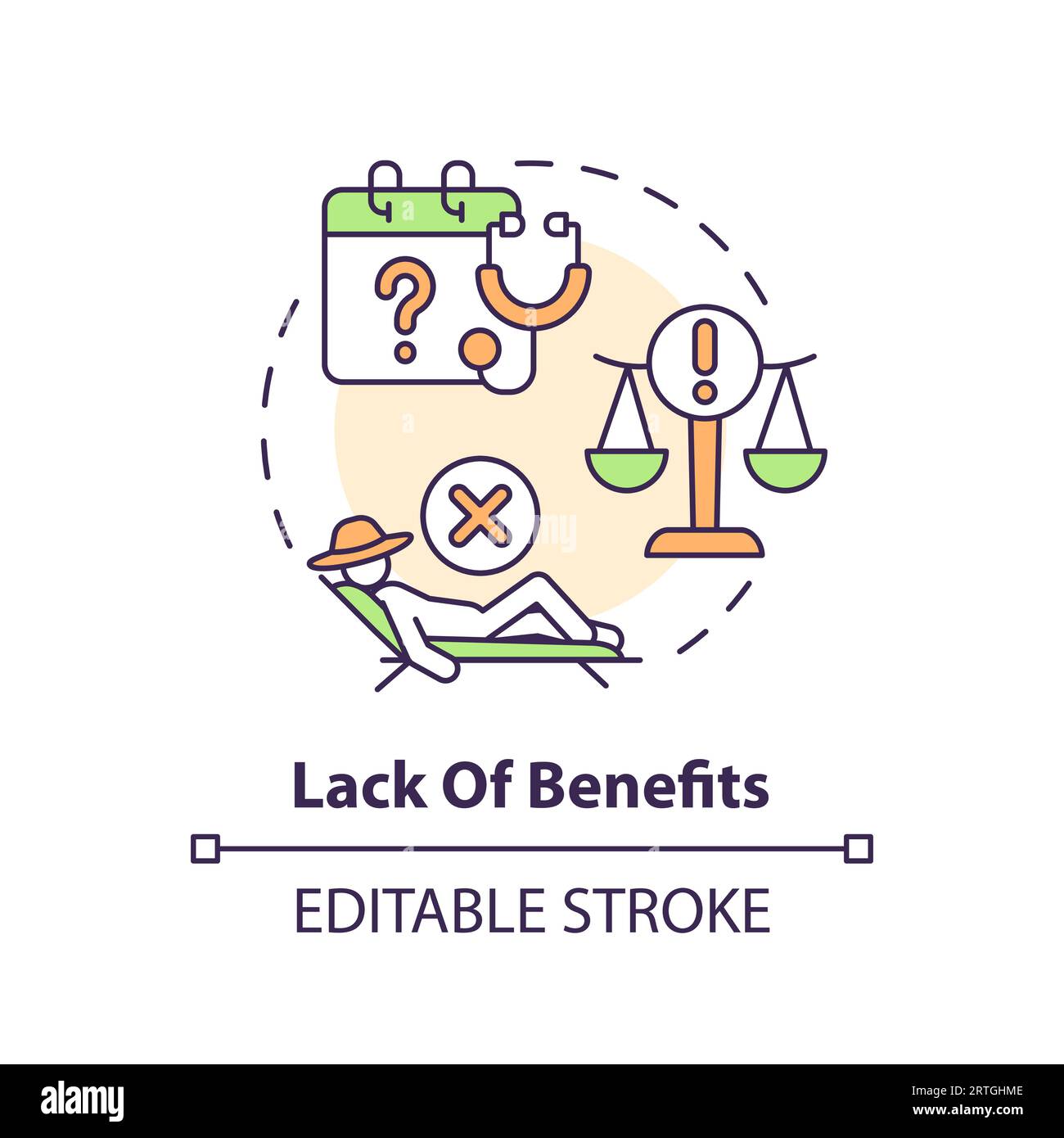 Lack of benefits multi color concept icon Stock Vector Image & Art - Alamy