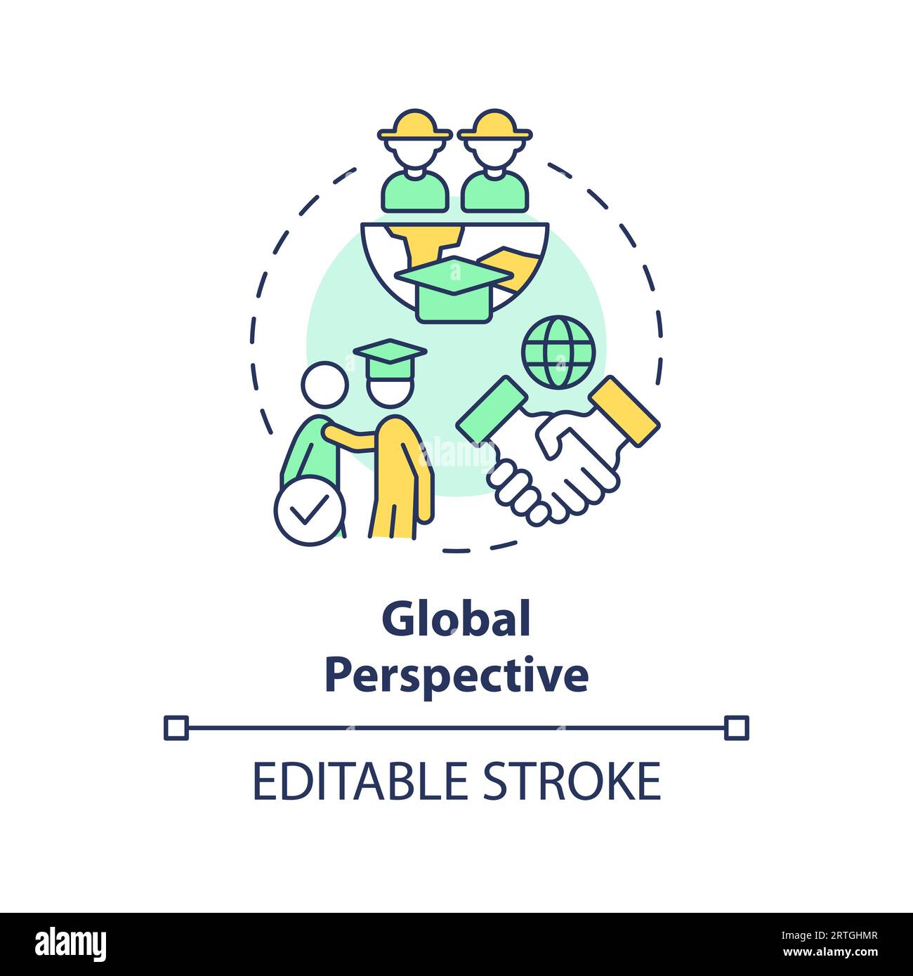 Global perspective multi color concept icon Stock Vector Image & Art ...