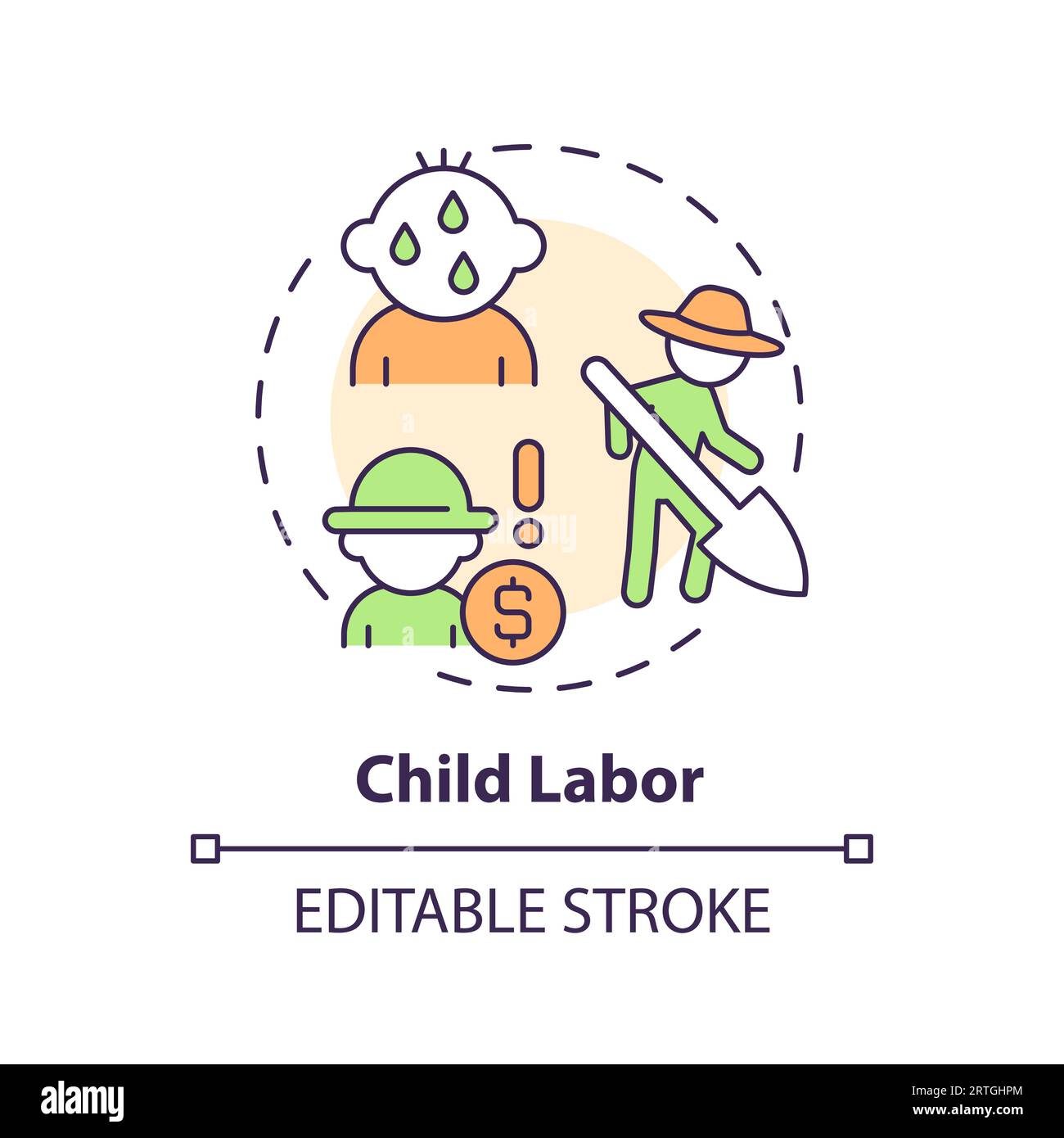 Child labor multi color concept icon Stock Vector Image & Art - Alamy