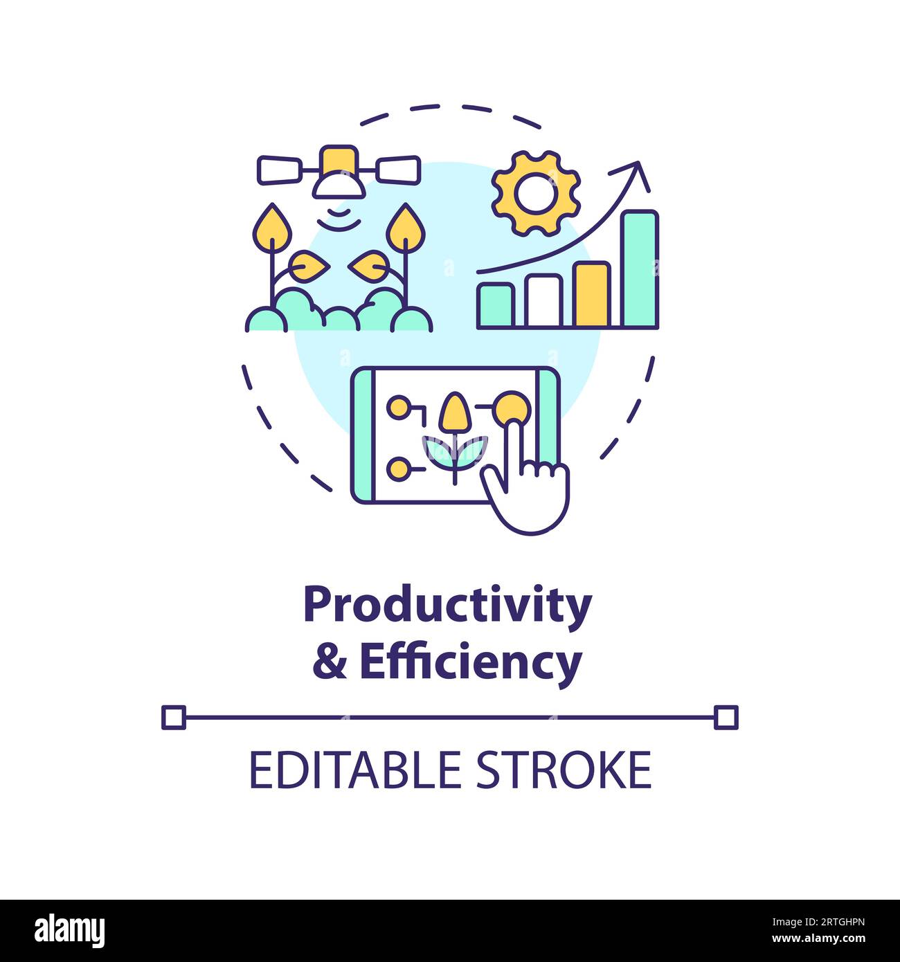 Productivity and efficiency multi color concept icon Stock Vector Image & Art - Alamy