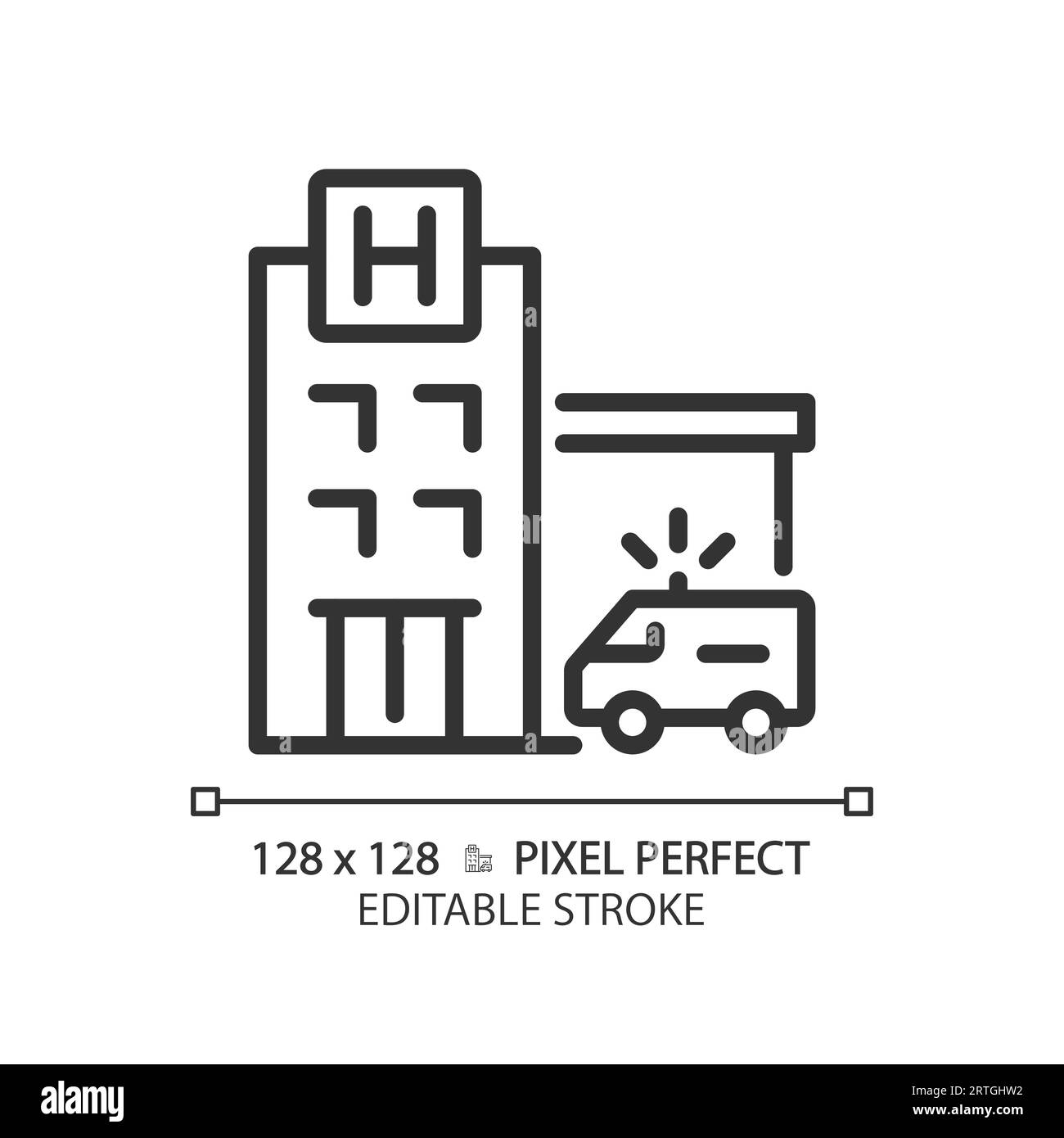 2D editable thin line hospital icon Stock Vector Image & Art - Alamy