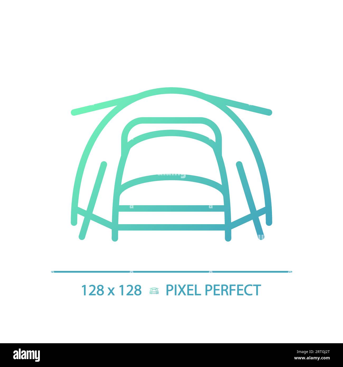 2D tent gradient thin linear green icon Stock Vector Image & Art - Alamy