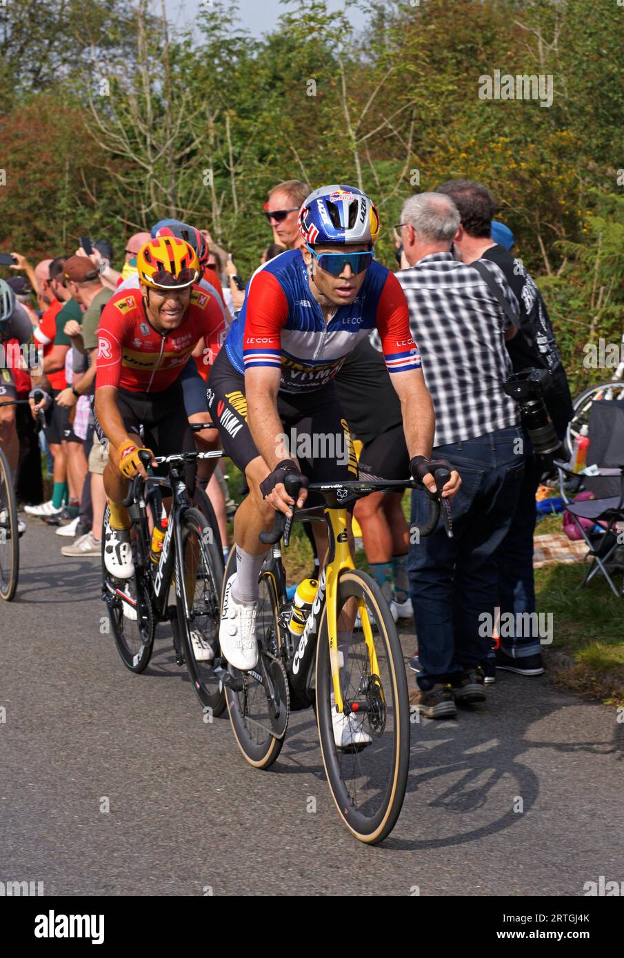 Wout Van Aert Belgium in race leaders jersey at Tour of Britain 2023 ...