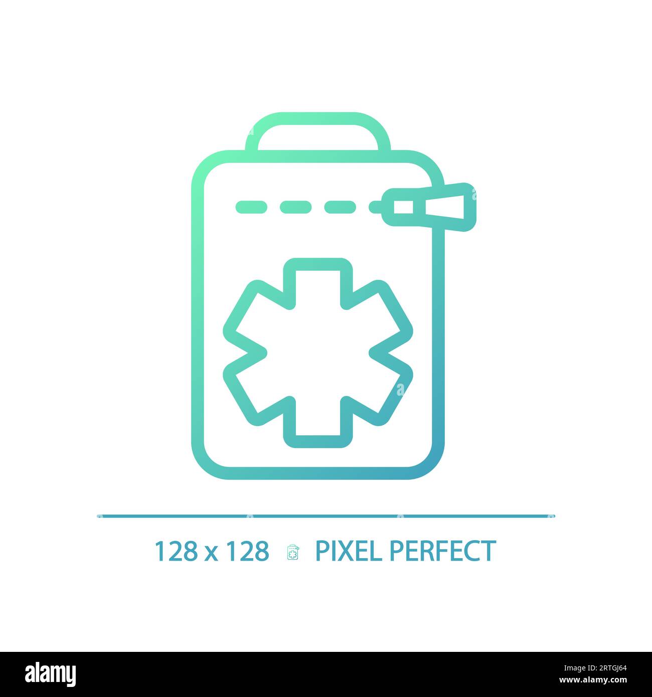 2D medical bag gradient thin linear green icon Stock Vector Image & Art ...