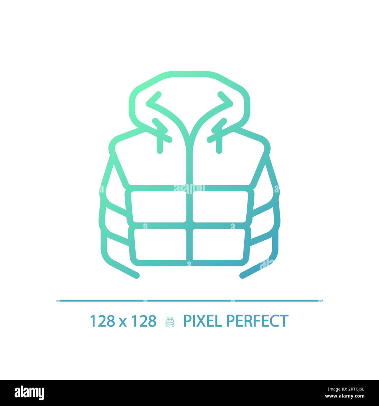 2D padded jacket gradient thin linear green icon Stock Vector Image ...
