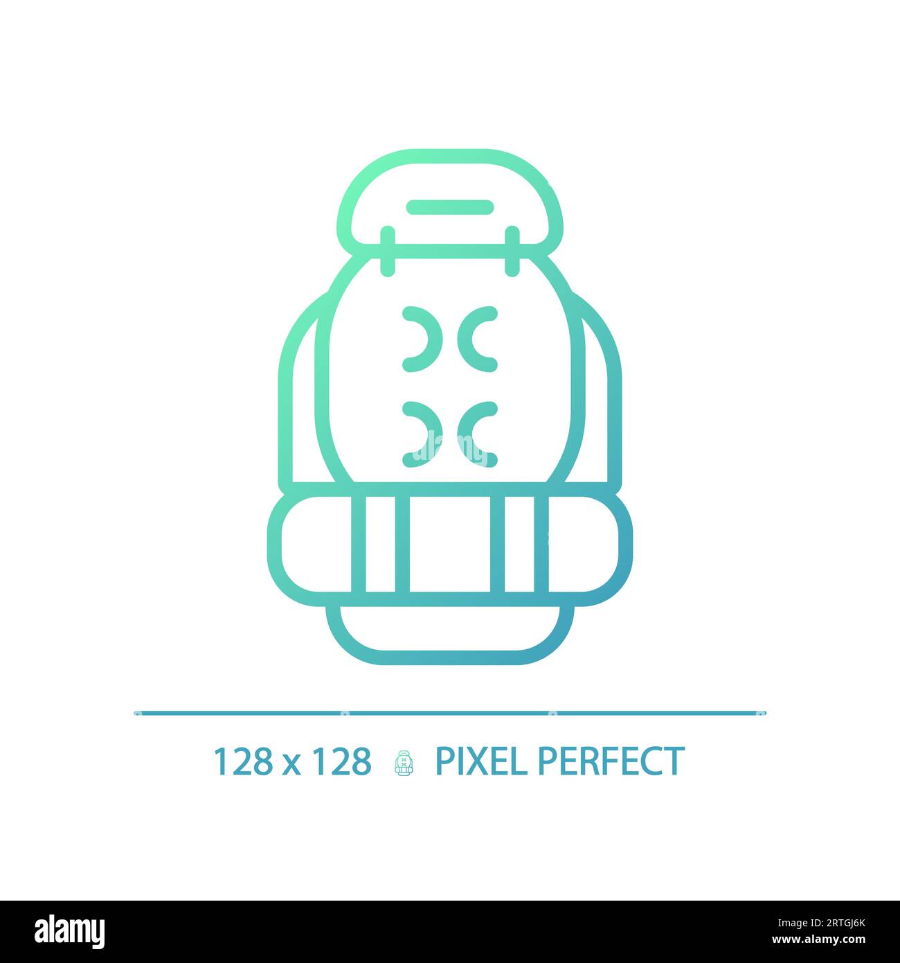 2D backpack gradient thin linear green icon Stock Vector Image & Art ...