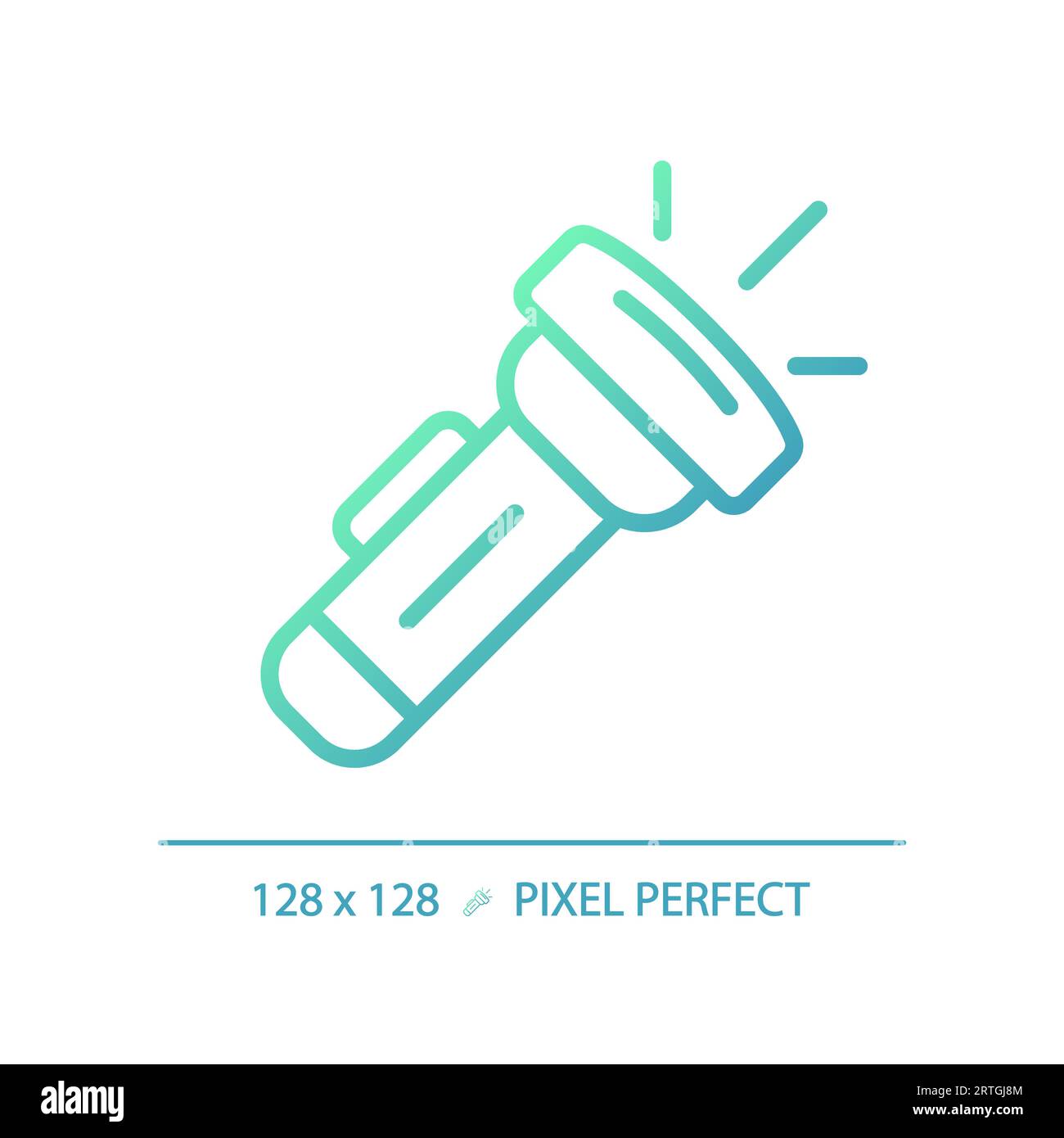 2D flashlight gradient thin linear green icon Stock Vector Image & Art ...