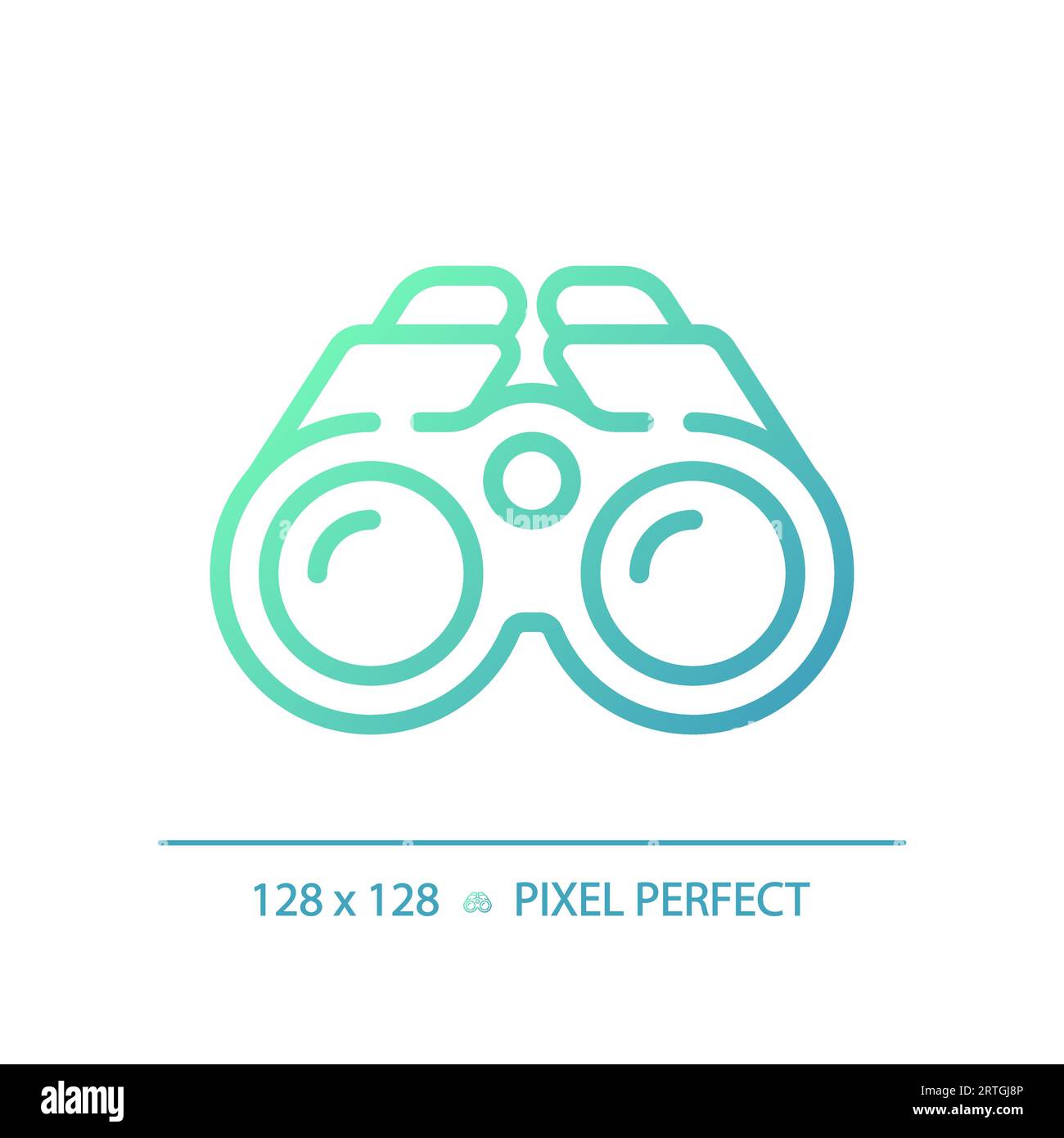 2D binoculars gradient thin linear green icon Stock Vector Image & Art - Alamy