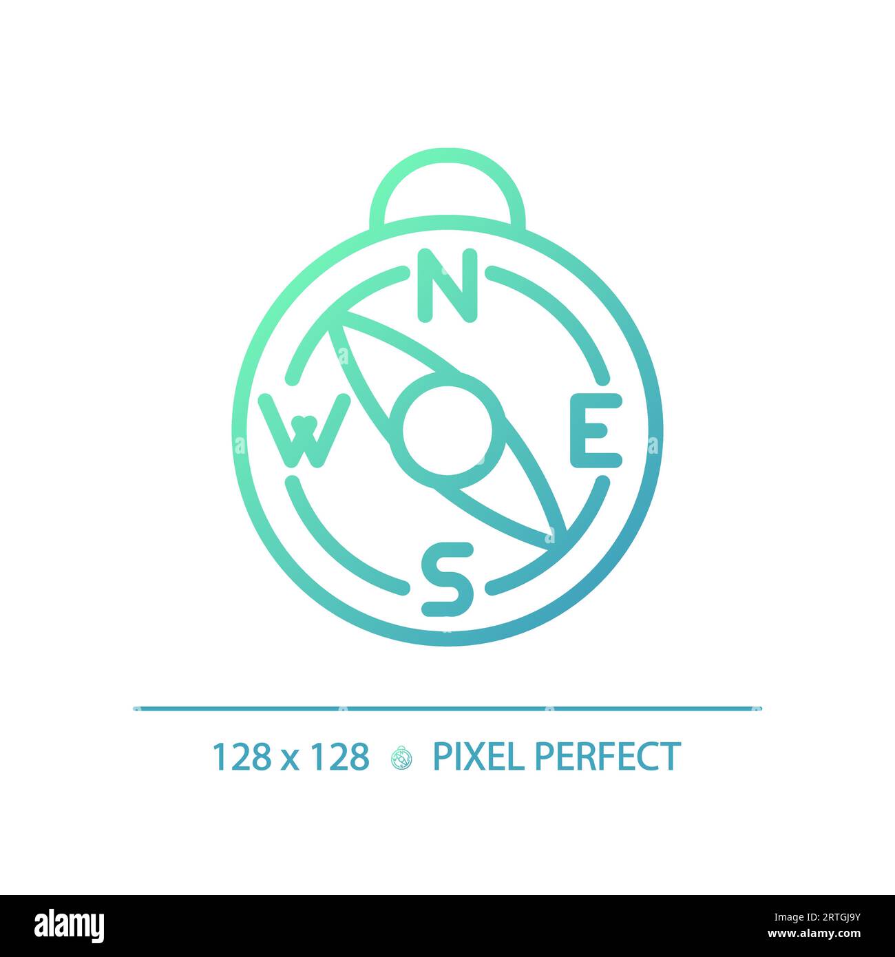 2D compass gradient thin linear green icon Stock Vector Image & Art - Alamy
