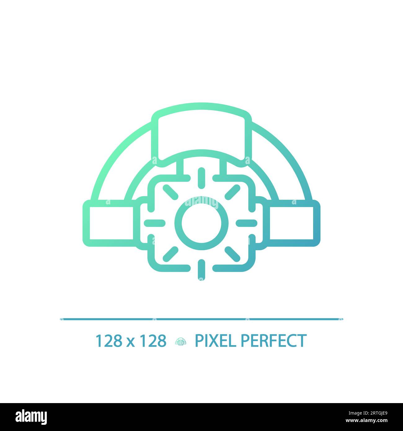 2D headlamp gradient thin linear green icon Stock Vector Image & Art ...